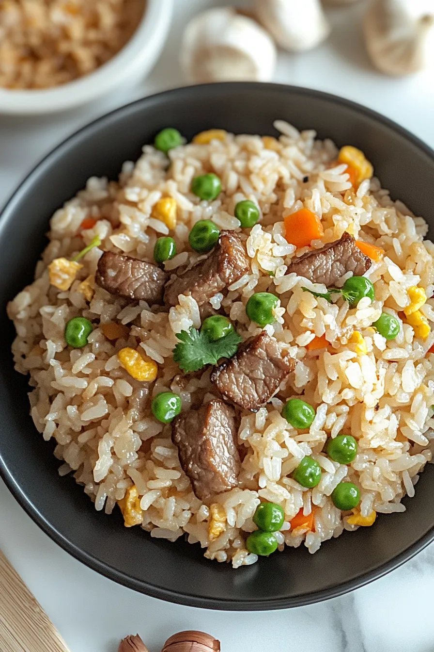 Savory Onion Beef Fried Rice – Eva Recipe