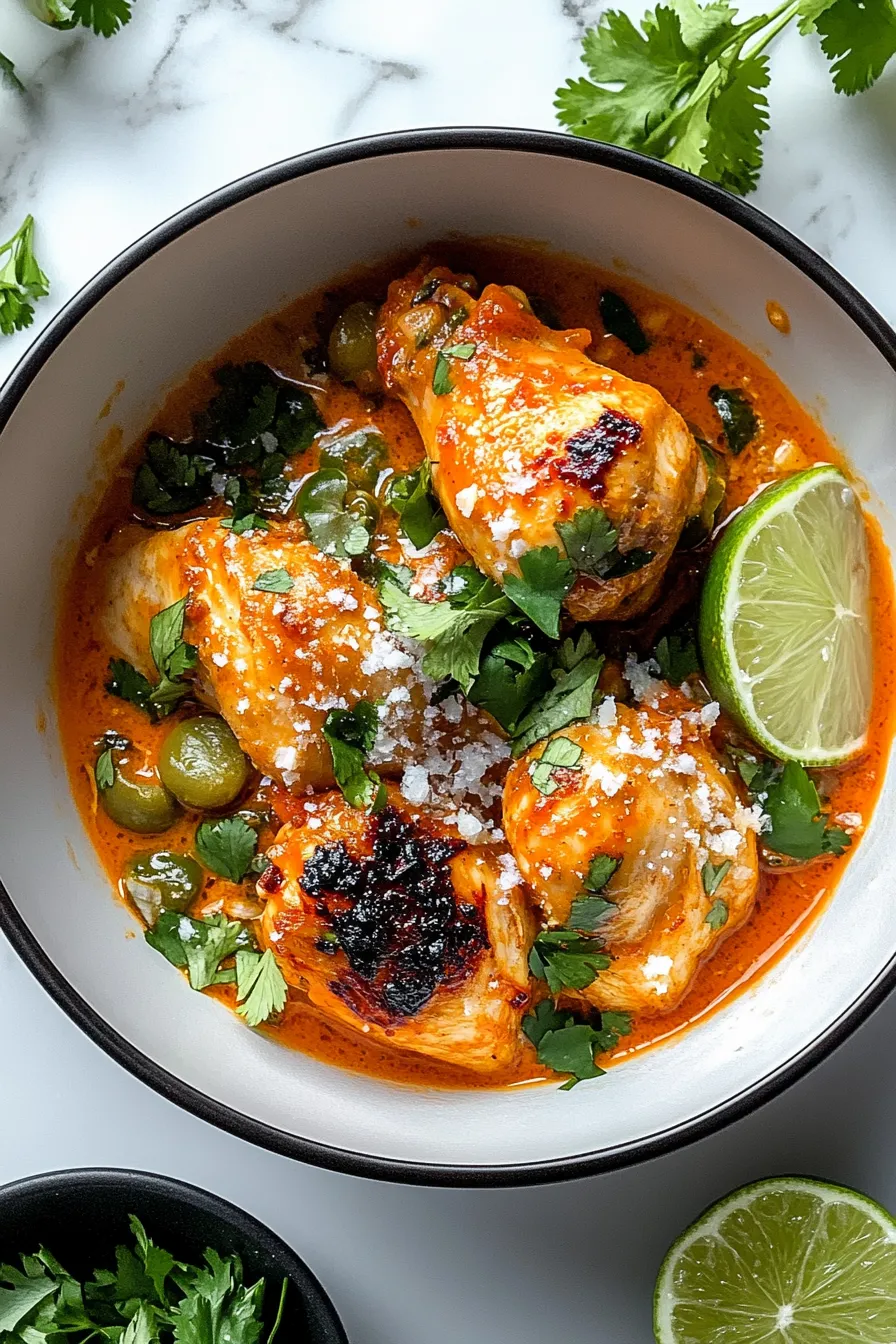Coconut Milk-Braised Chicken with Harissa and Lime – Eva Recipe