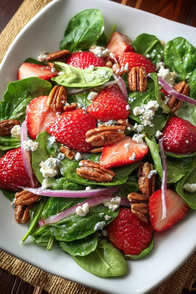 Spinach Strawberry Salad with Pecans – Eva Recipe