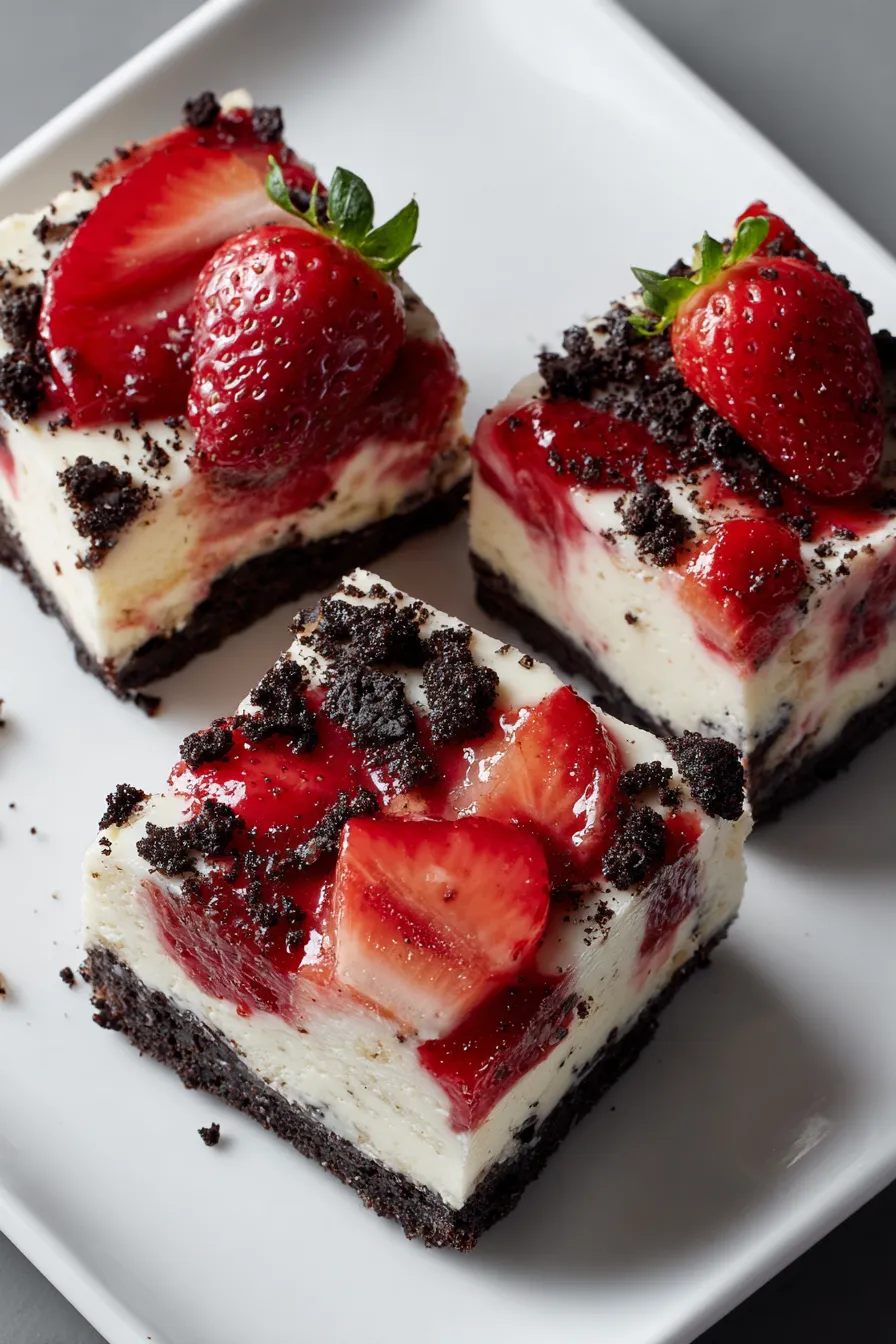 Strawberry Oreo Cheesecake Bars – Eva Recipe