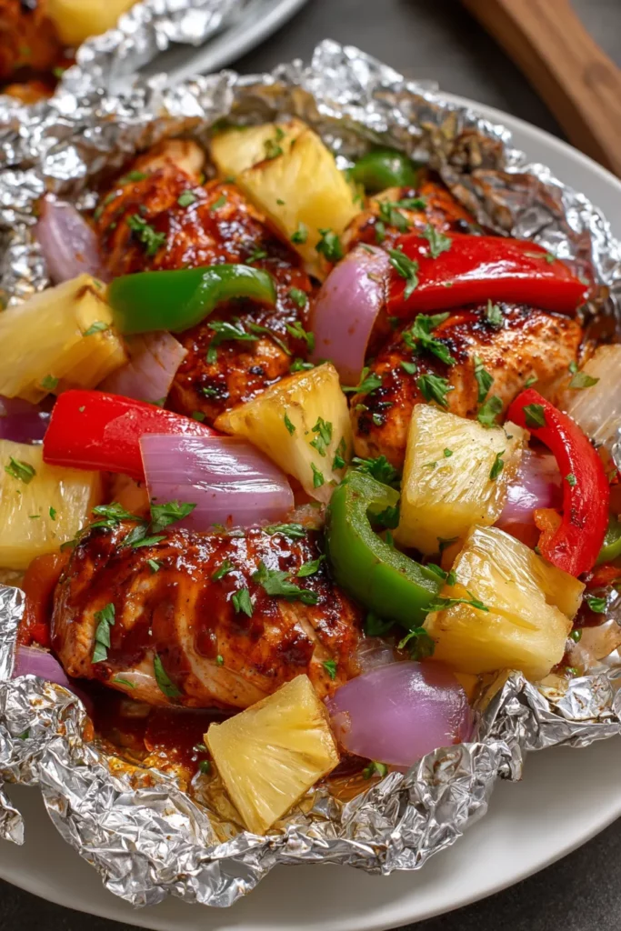 Hawaiian BBQ Chicken and Pineapple Foil Packets – Eva Recipe