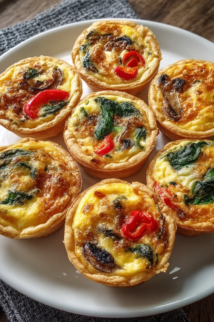Savory Baked Mini Quiches with Flaky Crust – Eva Recipe