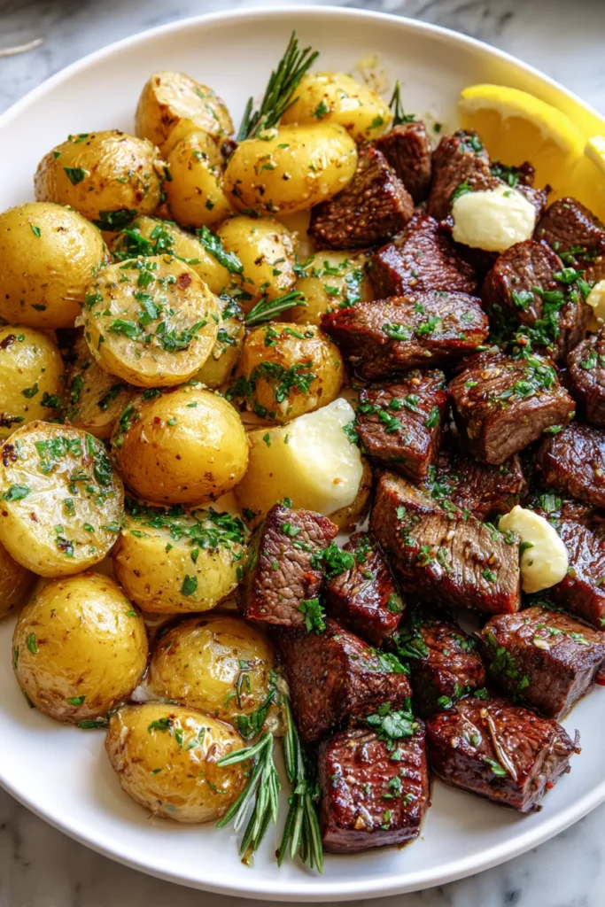 Garlic Butter Steak and Potatoes Skillet – Eva Recipe