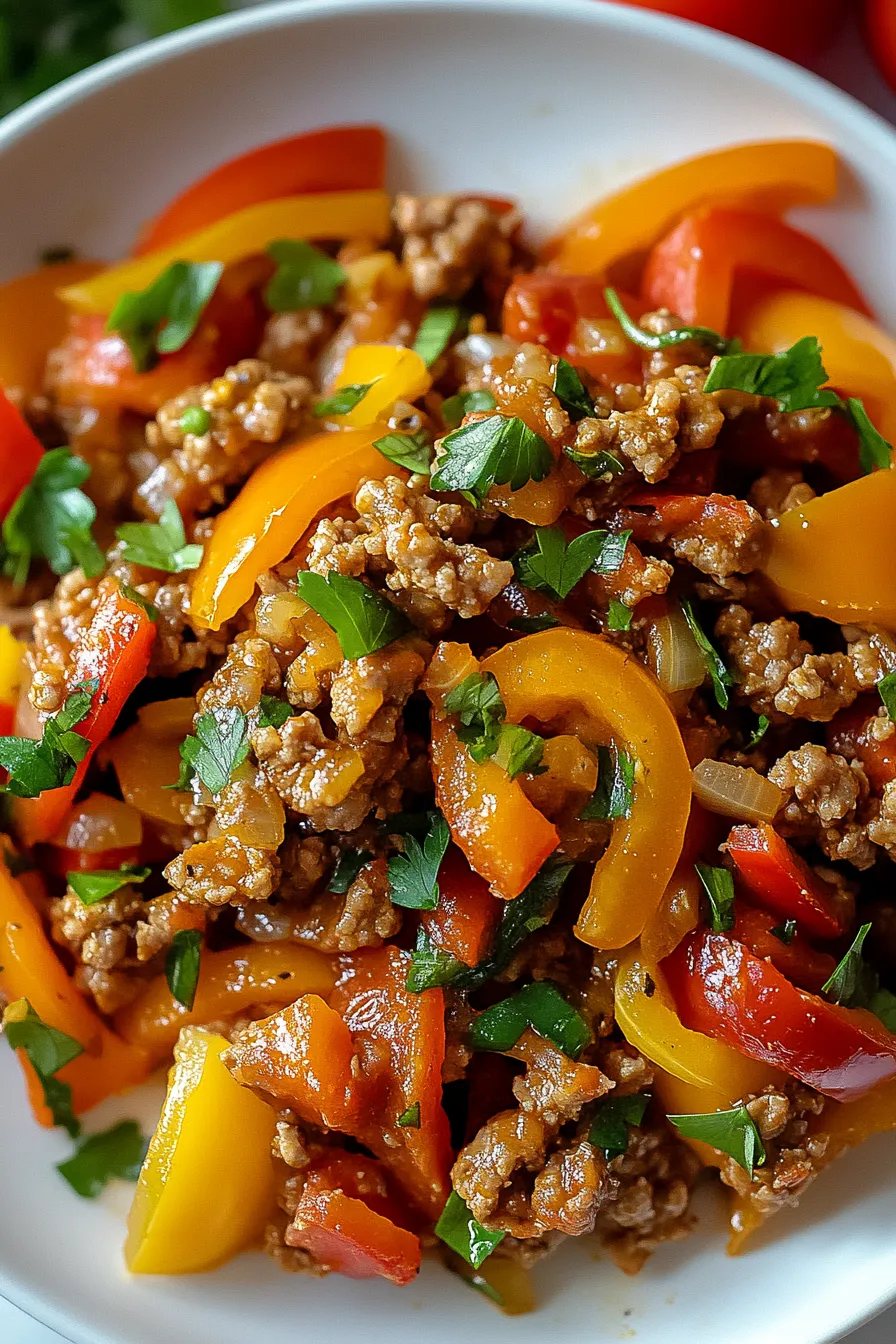 Ground Turkey and Peppers – Eva Recipe