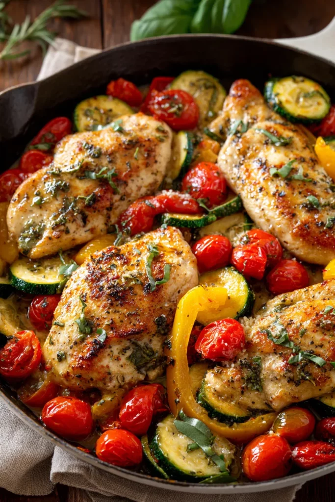Italian Chicken and Vegetable Skillet – Eva Recipe