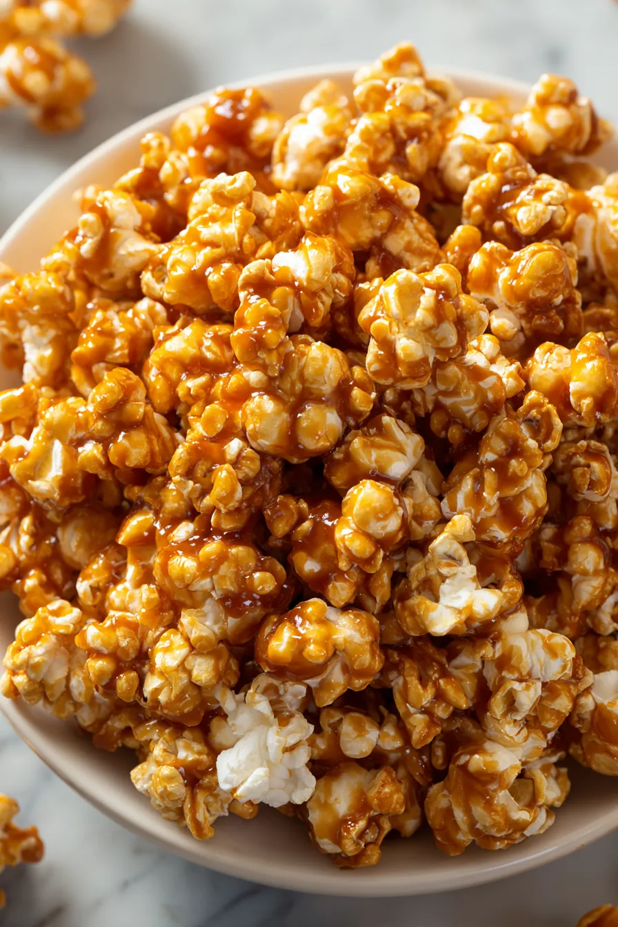 Buttery Sweet Baked Caramel Popcorn – Eva Recipe