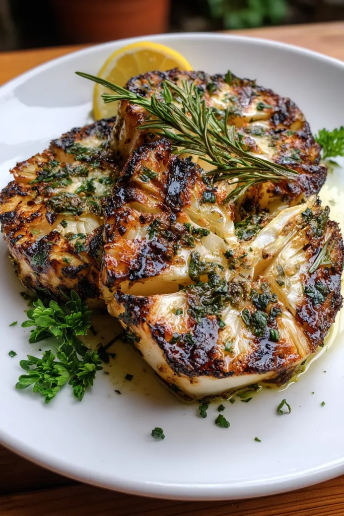 Grilled Smoky Kohlrabi Steak with Mediterranean Herbs – Eva Recipe