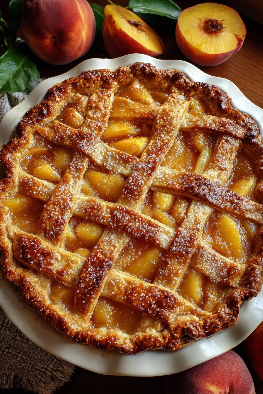 Golden Baked Spiced Peach Pie – Eva Recipe