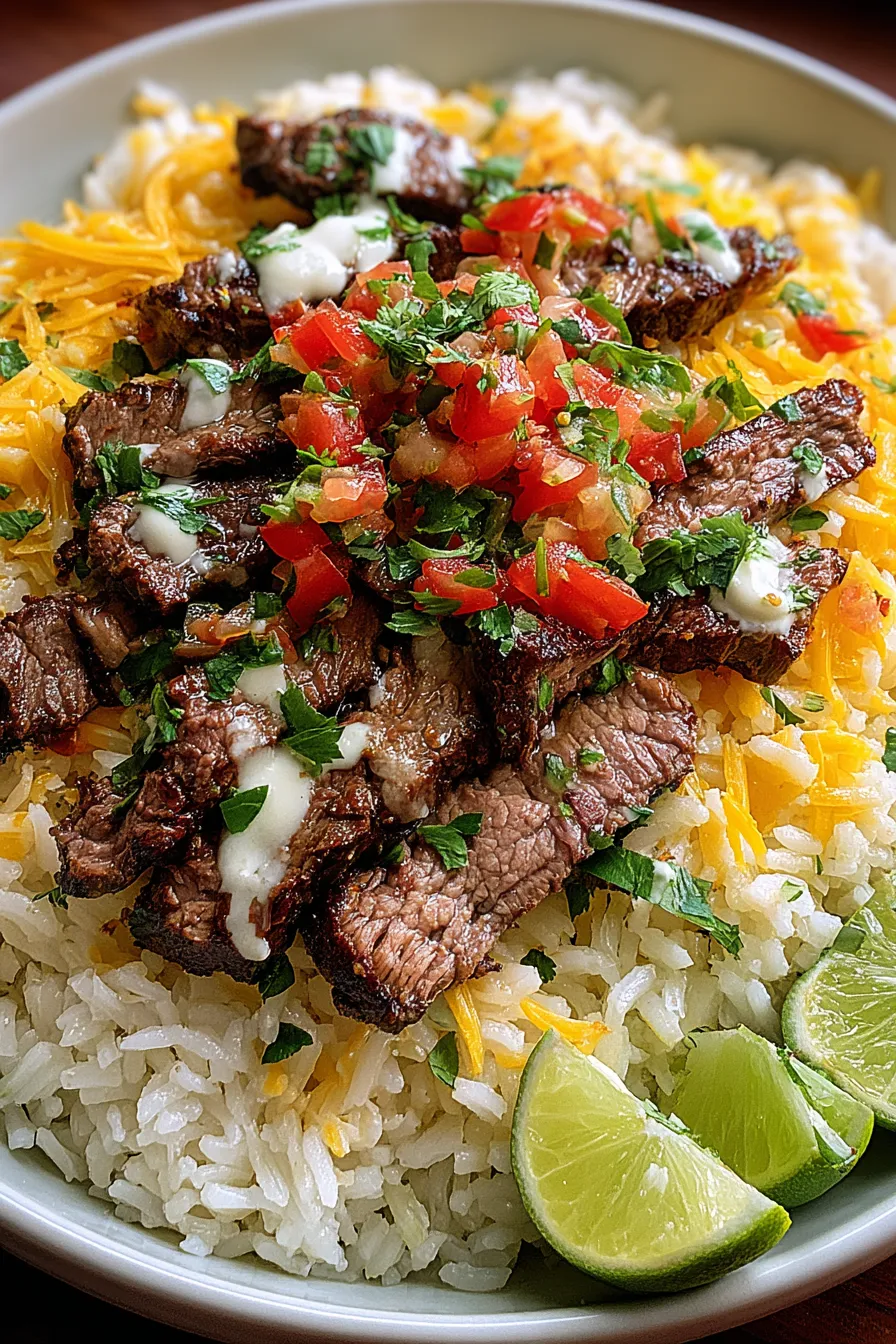 Creamy Queso Rice with Juicy Steak Strips – Eva Recipe