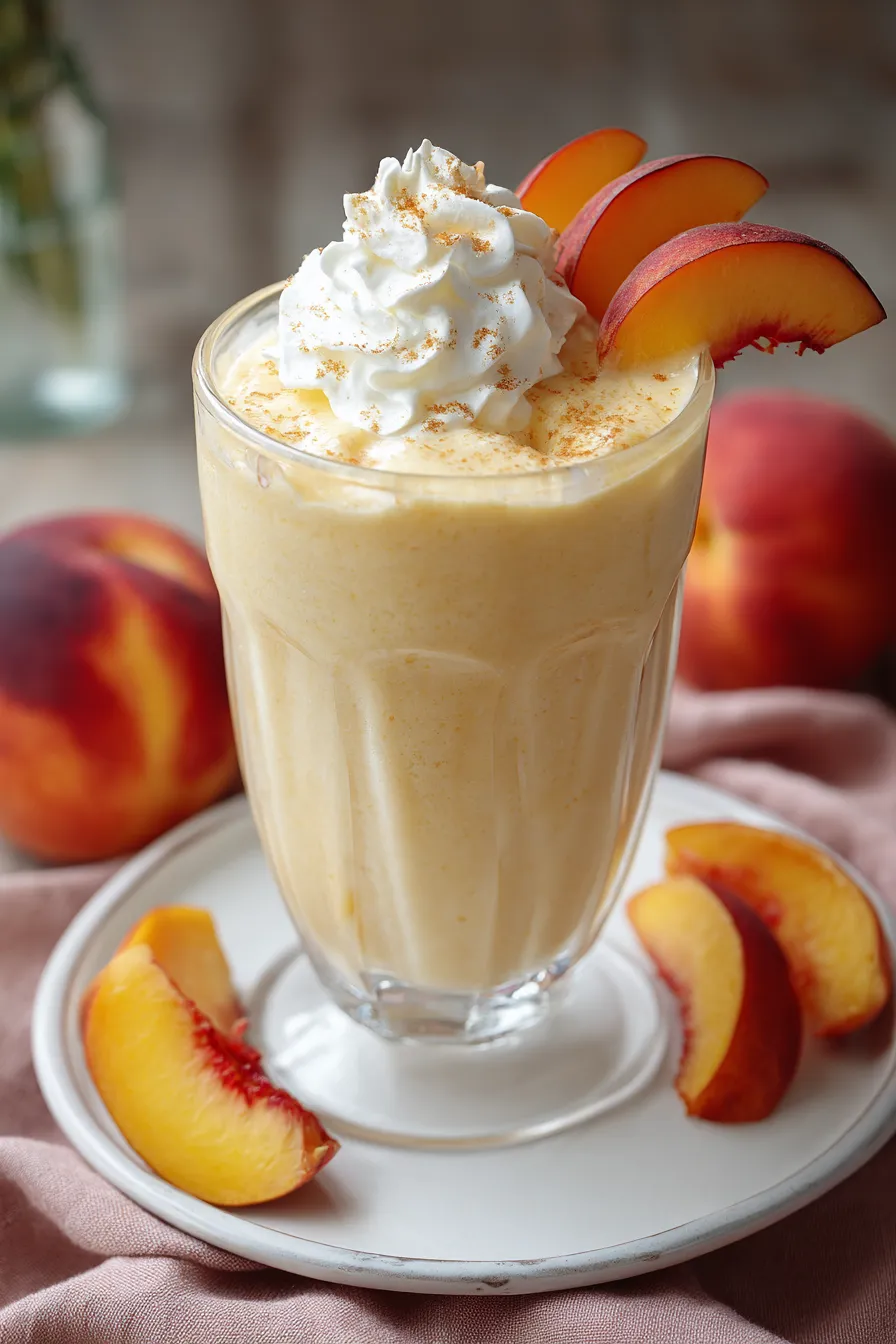 Creamy Fresh Peach Milkshake – Eva Recipe
