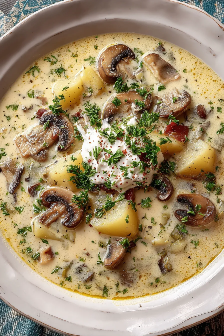 Creamy Mushroom Potato Soup – Eva Recipe