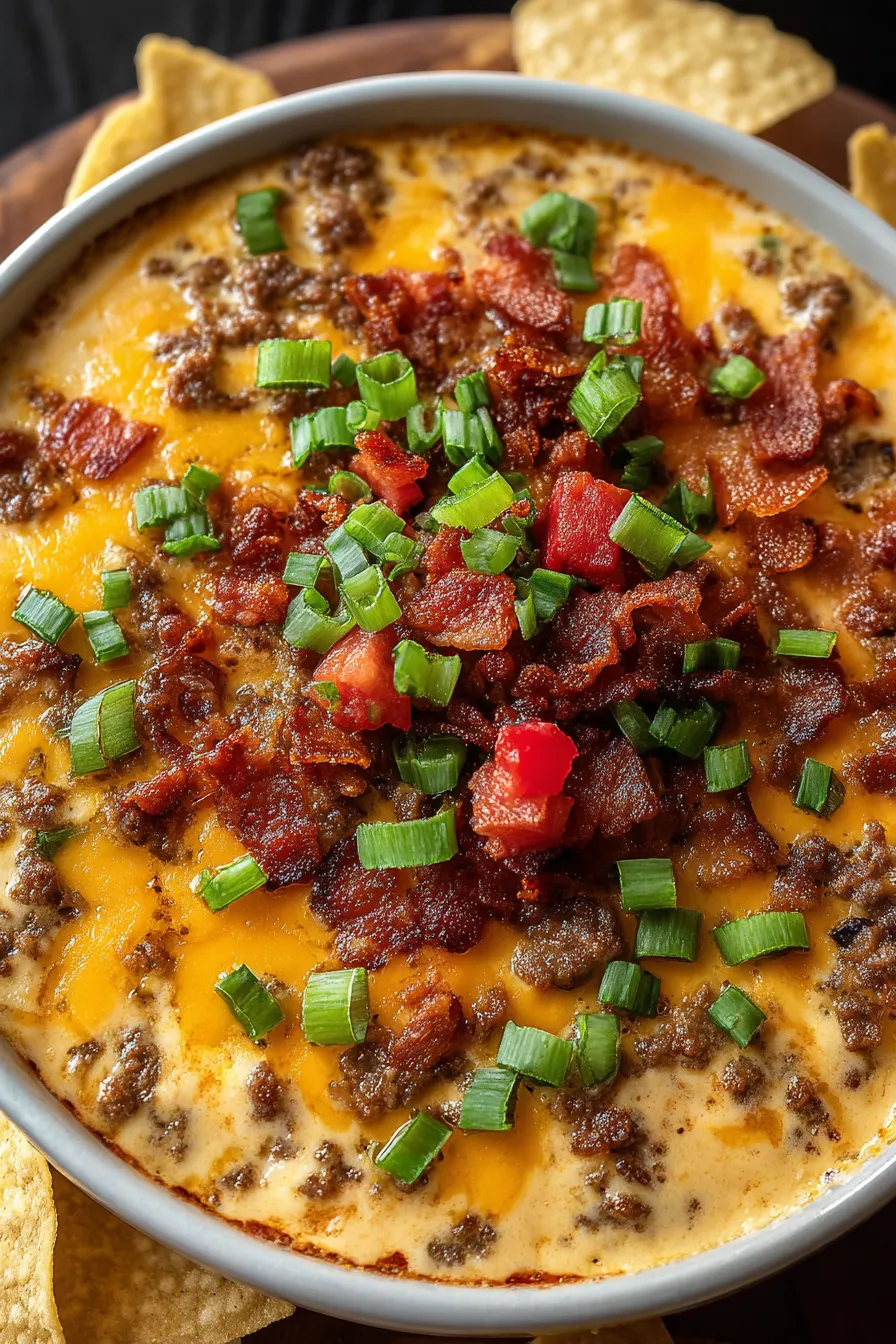 Bacon Cheeseburger Queso Dip – Eva Recipe