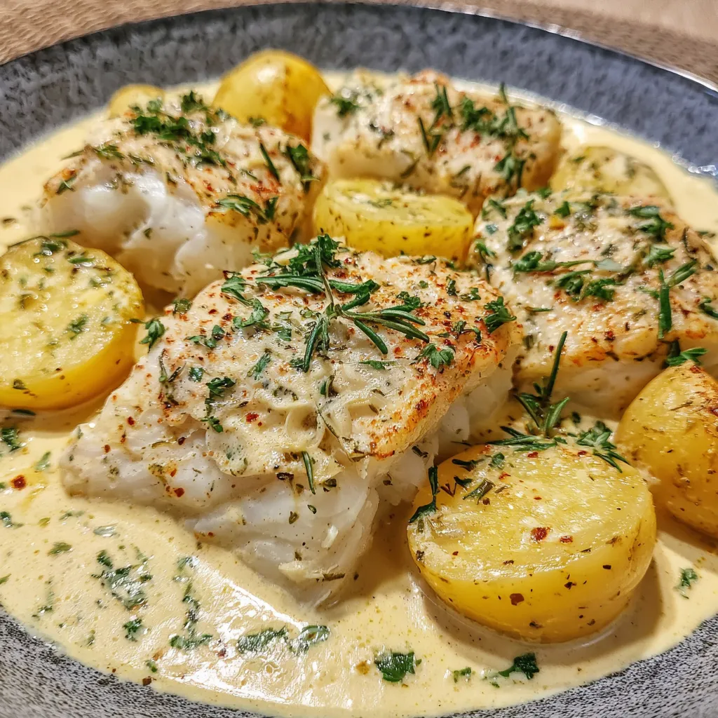 Cod & Potatoes in Rosemary Cream Sauce – Eva Recipe
