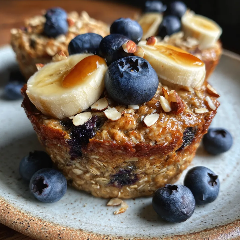 Blueberry Banana Baked Oatmeal Cups – Eva Recipe