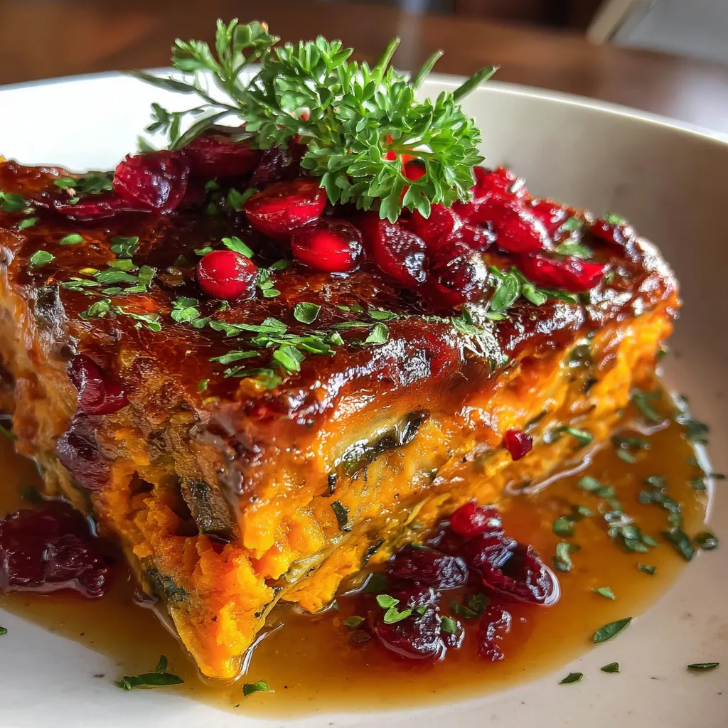 Vegetable Lasagna with Sweet Potato Butternut Squash & Cranberry Glaze ...