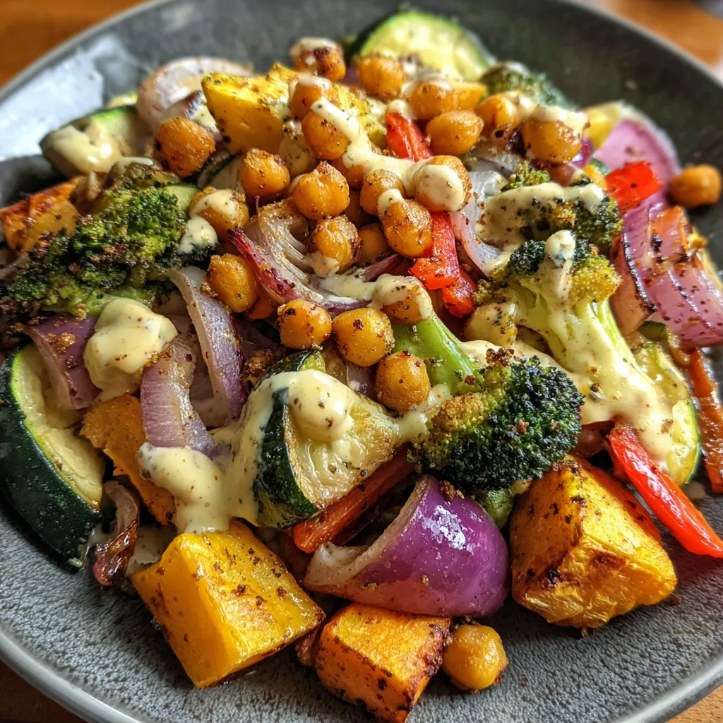 Roasted Veggie Chickpea Bowls With Maple Dijon Dressing – Eva Recipe