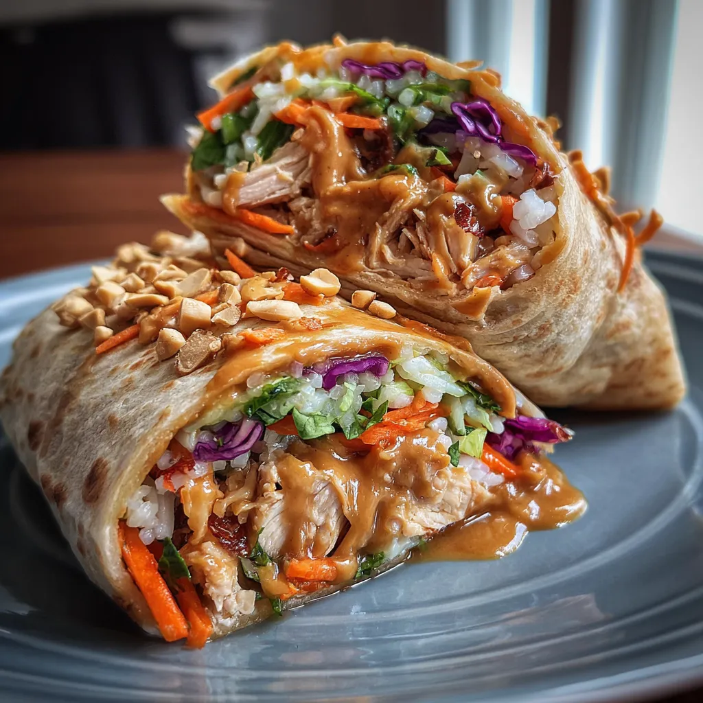 Thai Peanut Chicken Wrap – Eva Recipe