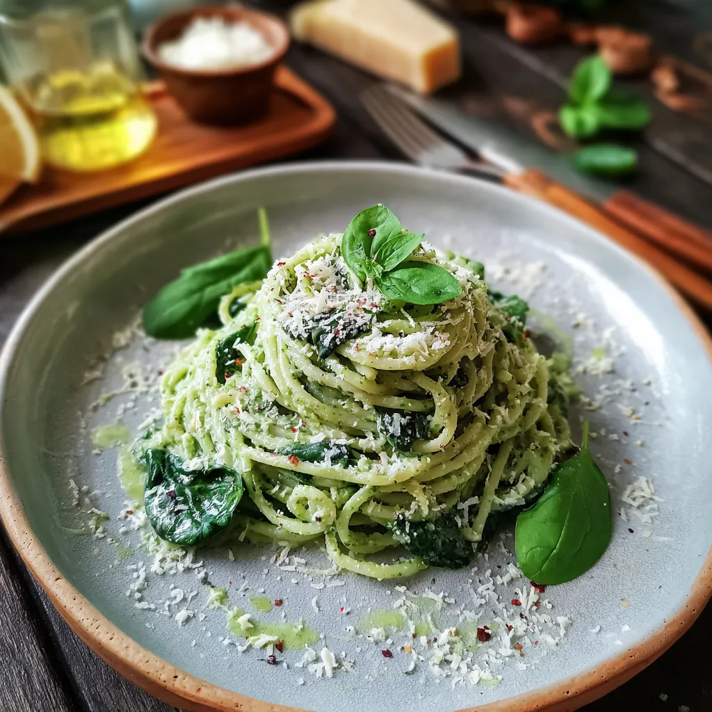 Creamy Green Spaghetti – Eva Recipe